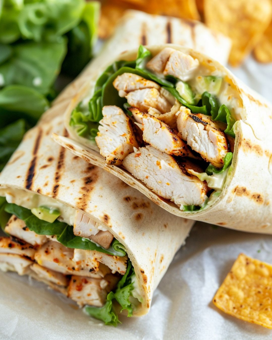 Easy and Healthy Chicken Caesar Salad Wraps - Easy Bites Daily